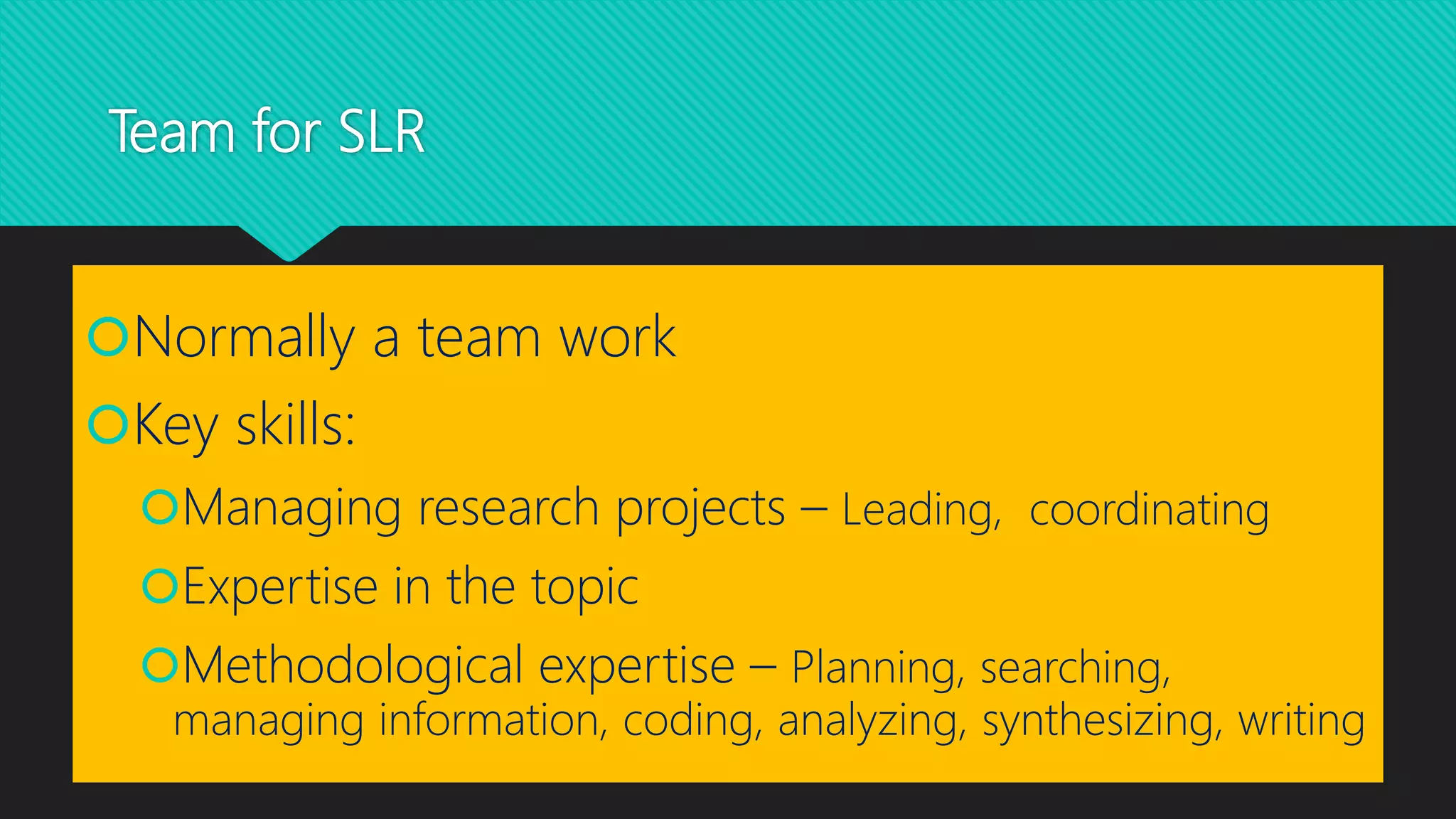 Building a team for systematic literature review | PPT