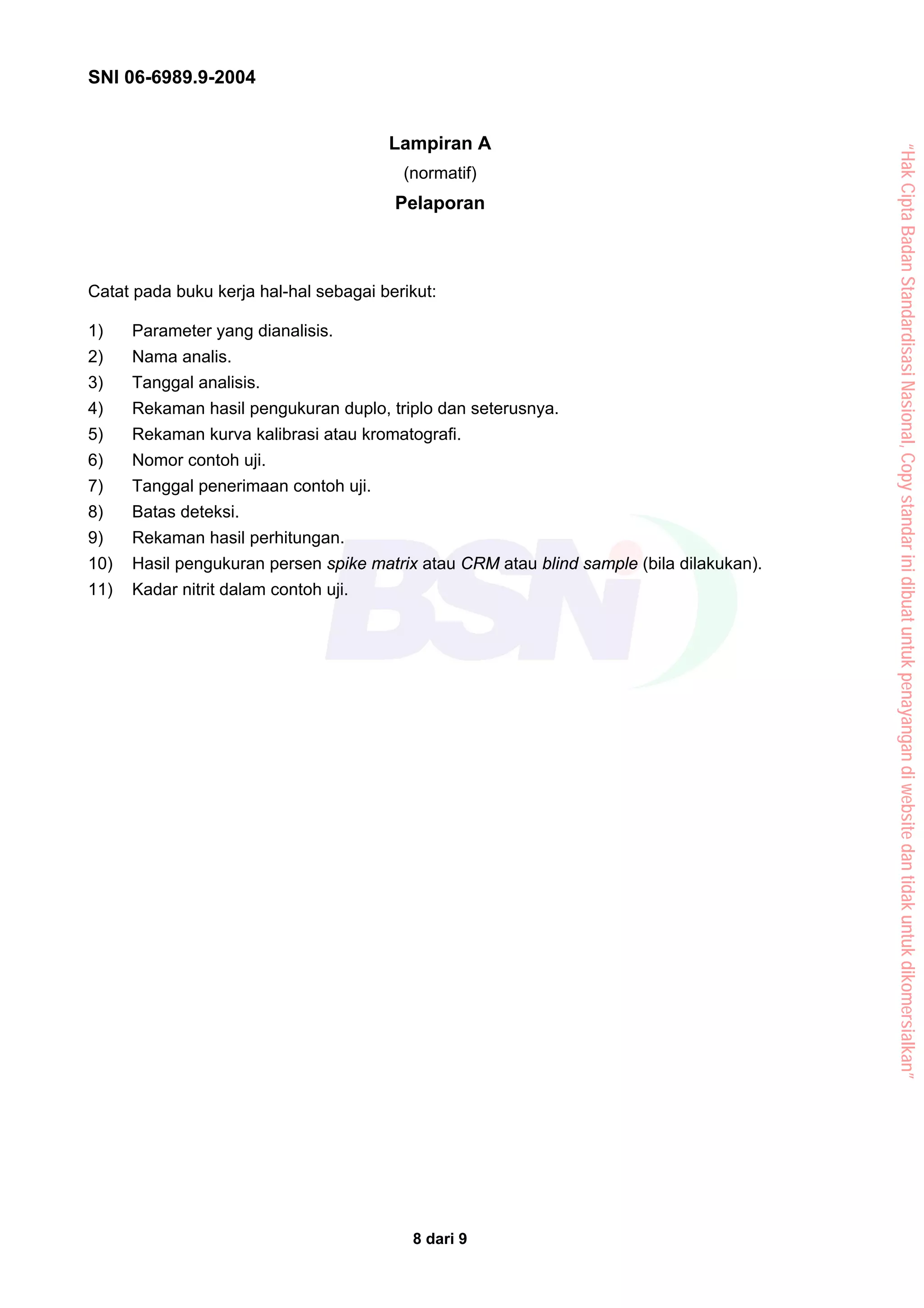 Cara Uji Nitrit (NO2 N) secara Spektrofotometri | PDF