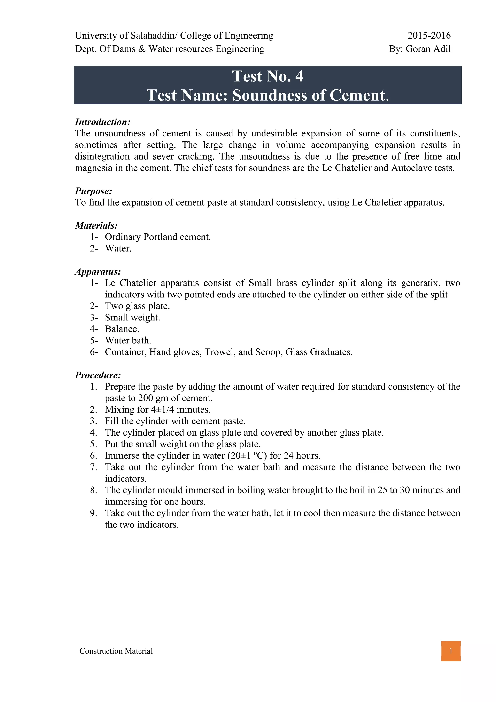 4 soundness of cement. | PDF