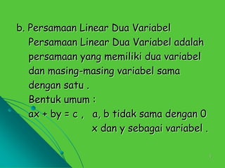 Sistem Persamaan Dua Variabel Kelas 8 | PPT