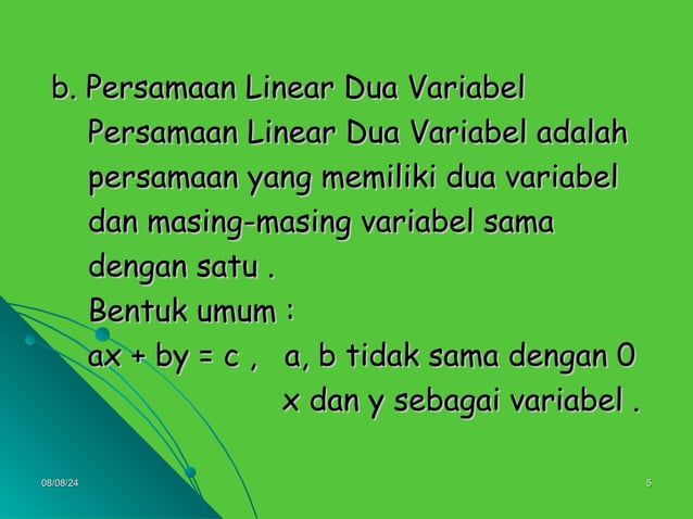 sistem persamaan linear dua variabel atau spldv | PPT