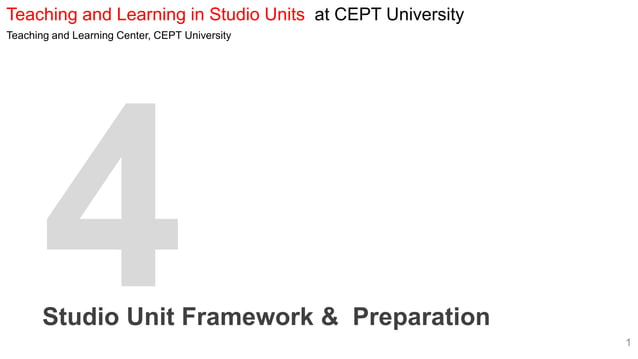 Studio Unit Framework & Preparation | PPT