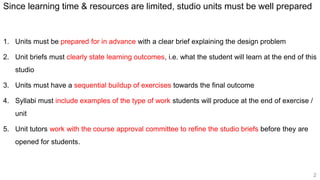 Studio Unit Framework & Preparation | PPT