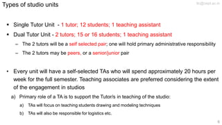 Studio Unit Framework & Preparation | PPT