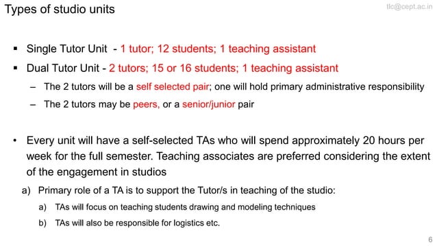 Studio Unit Framework & Preparation | PPT