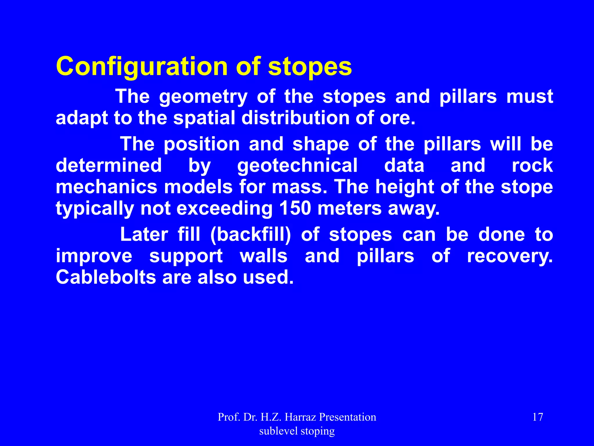 Sublevel stoping..Underground mining methods | PDF | Geology | Science