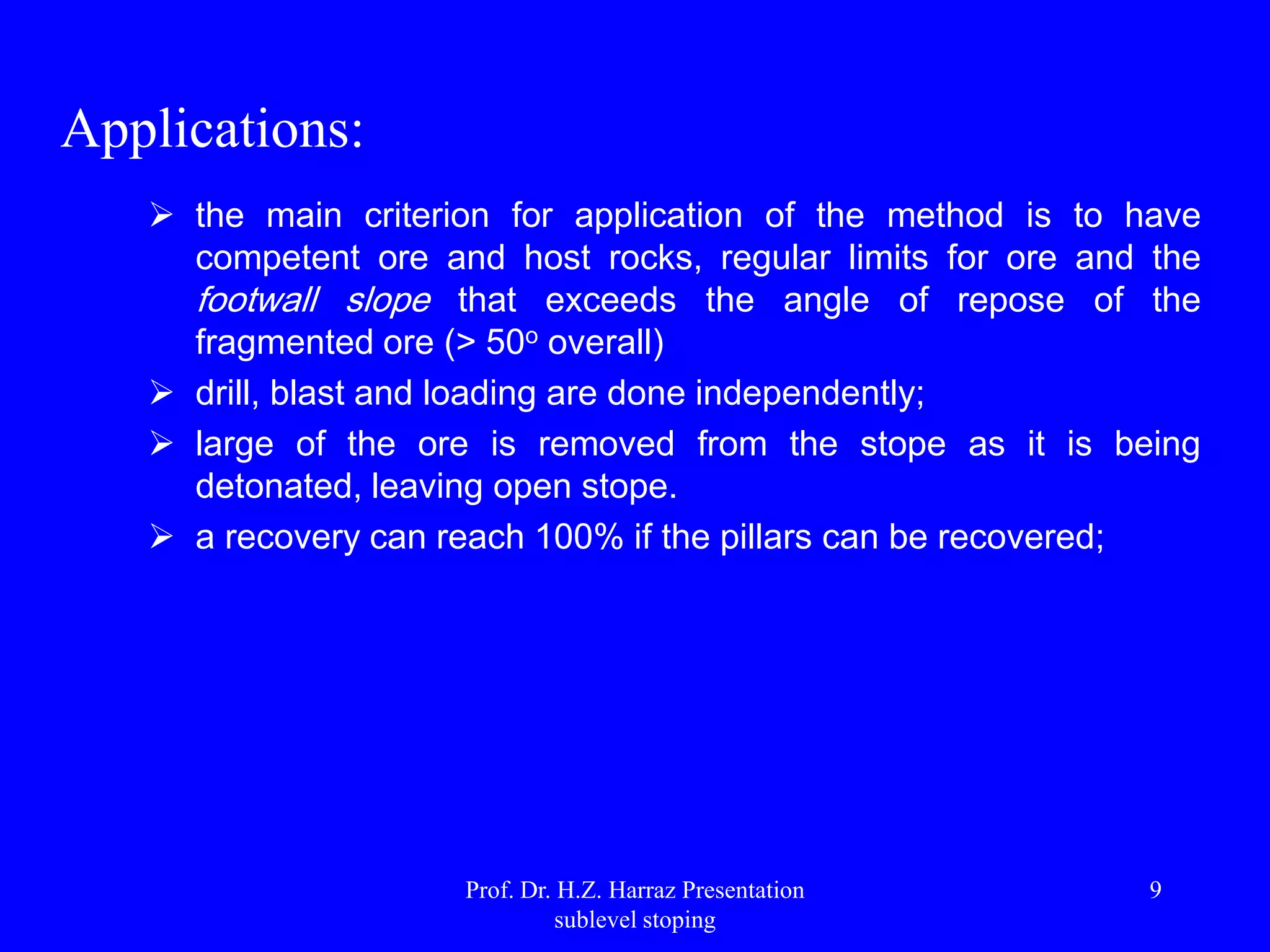 Sublevel stoping..Underground mining methods | PDF