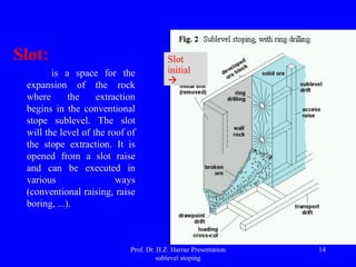 Sublevel stoping..Underground mining methods | PDF