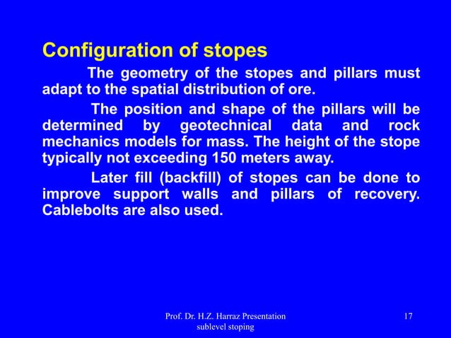 Sublevel stoping..Underground mining methods | PDF | Geology | Science