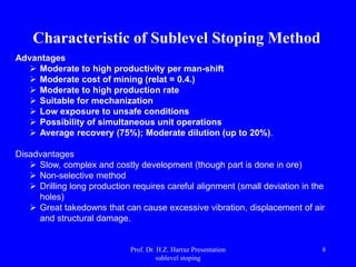 Sublevel stoping..Underground mining methods | PDF