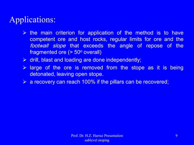 Sublevel stoping..Underground mining methods | PDF | Geology | Science