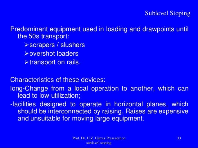 Sublevel stoping..Underground mining methods