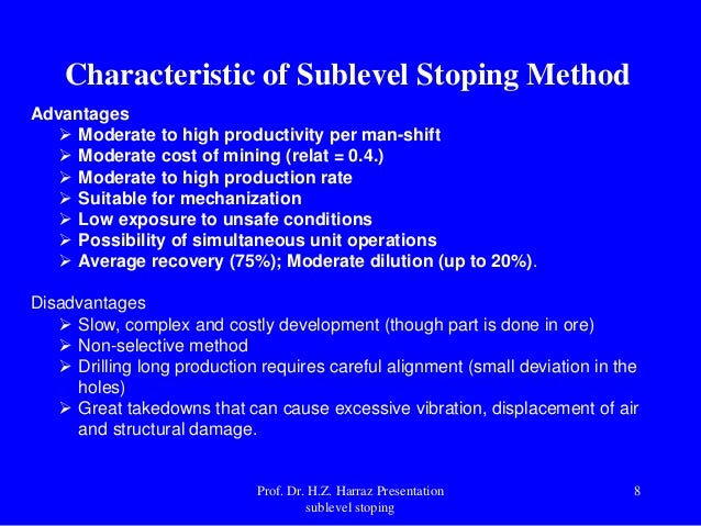 Sublevel stoping..Underground mining methods