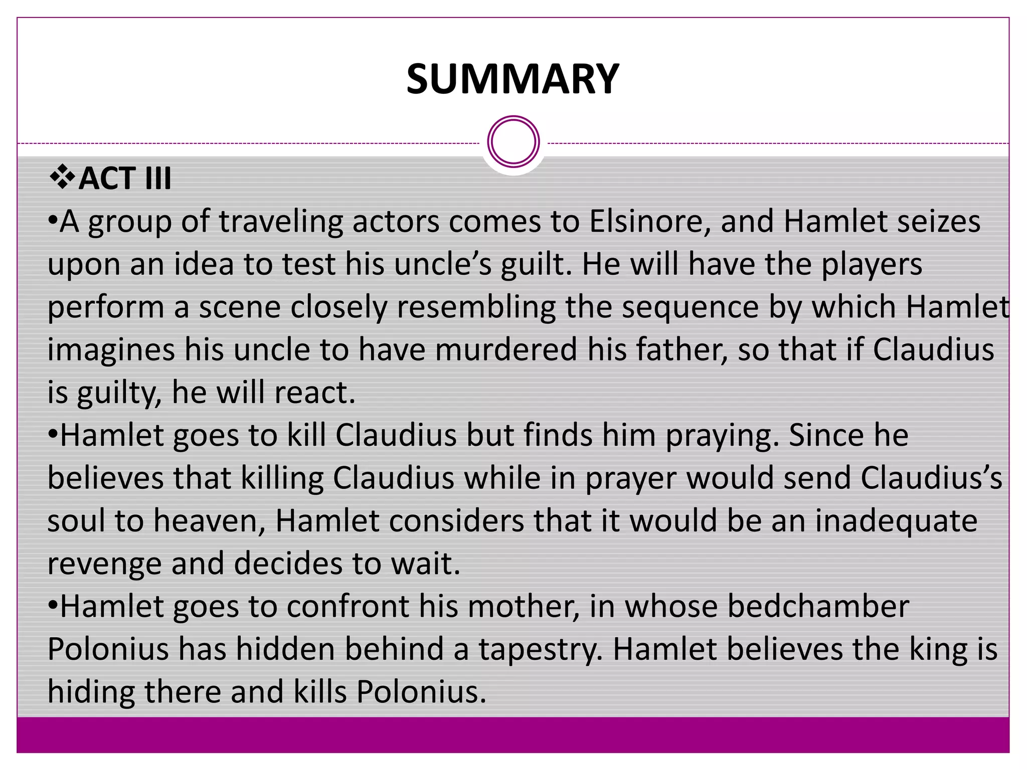 4 summary hamlet | PPT