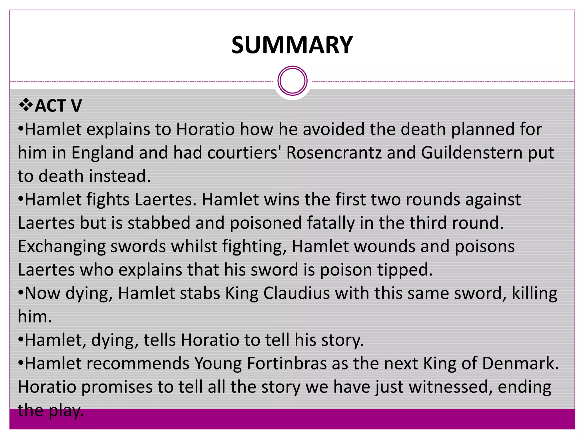4 summary hamlet | PPT