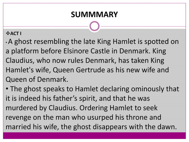 4 summary hamlet | PPT