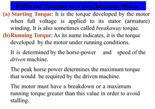 synchronous motor, Starting Torque, Types, Equivalent Circuit, Torque ...