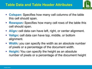 4-Tables in HTMLhtml tavle table in the html | PPT