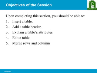4-Tables in HTMLhtml tavle table in the html | PPT