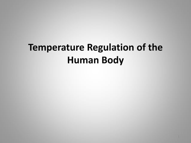 Temperature Regulation Of The Human Body | PPTX