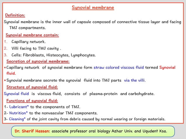Temporomandibular joint dr sherif hassan oral biology Azhar Univ. and ...