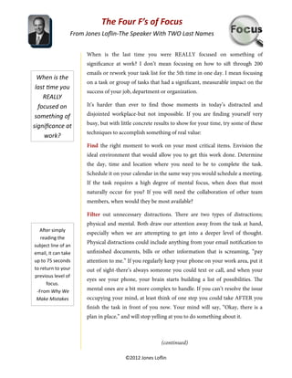 4 the four fs of focus by jones loflin | PDF