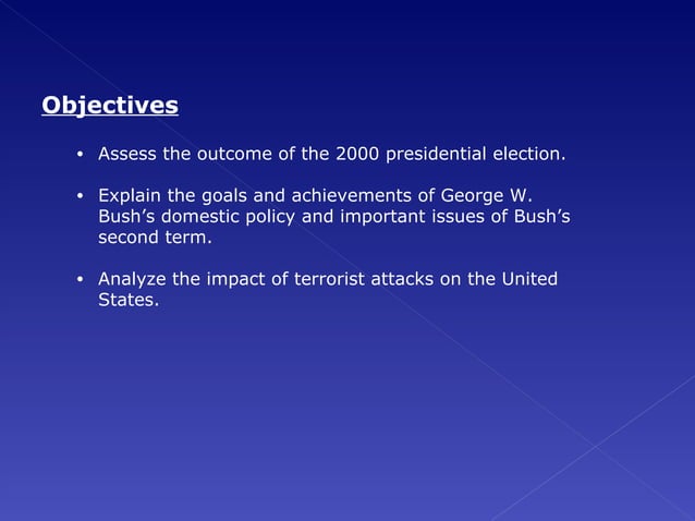 U9L4: The george w. bush presidency | PPT