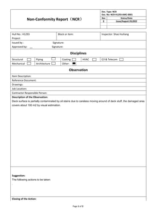 4- The NCR action and complete form.doc