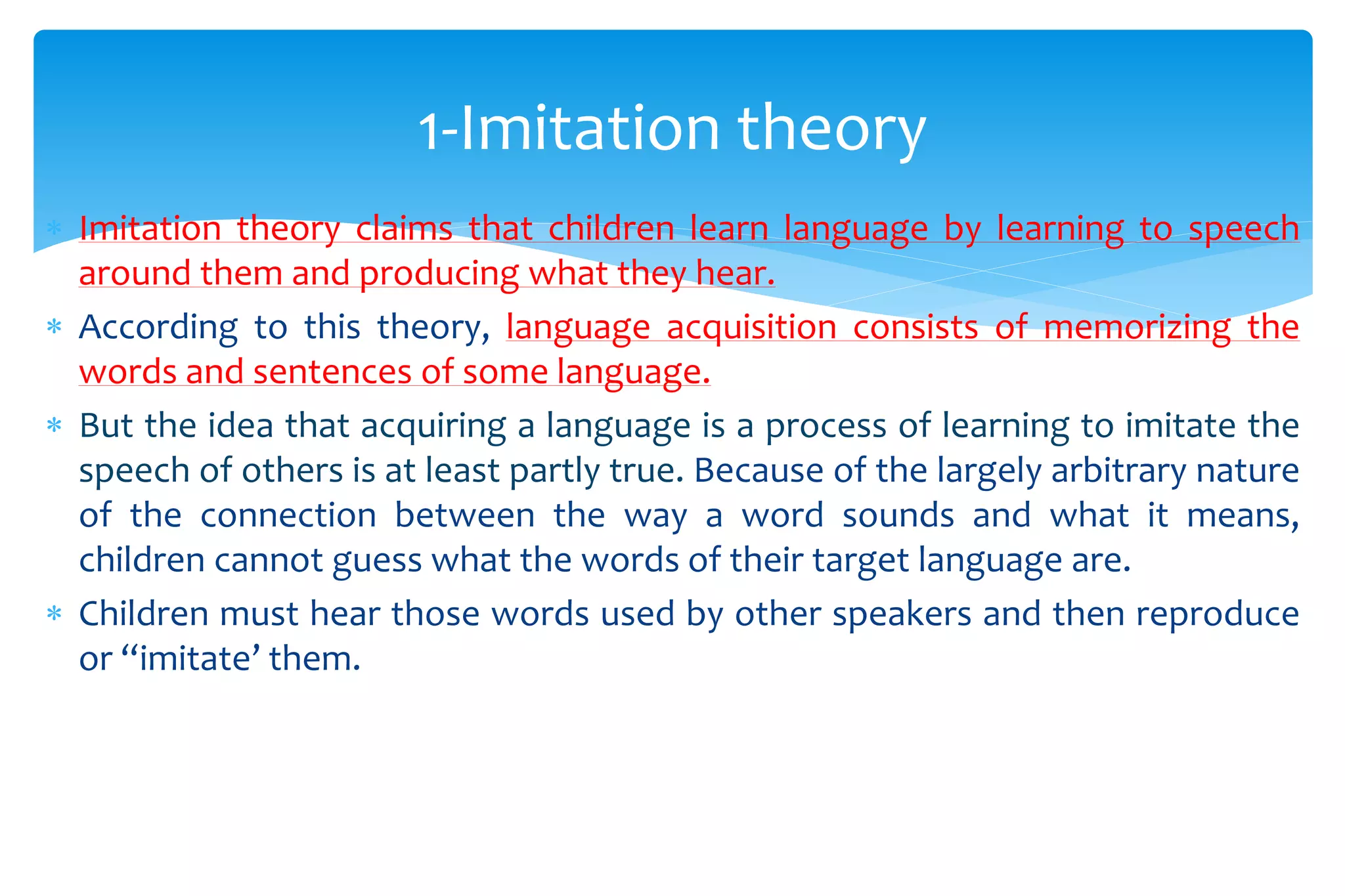 Theories of language acquisition | PPTX