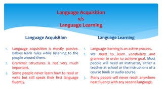 Theories of language acquisition | PPTX