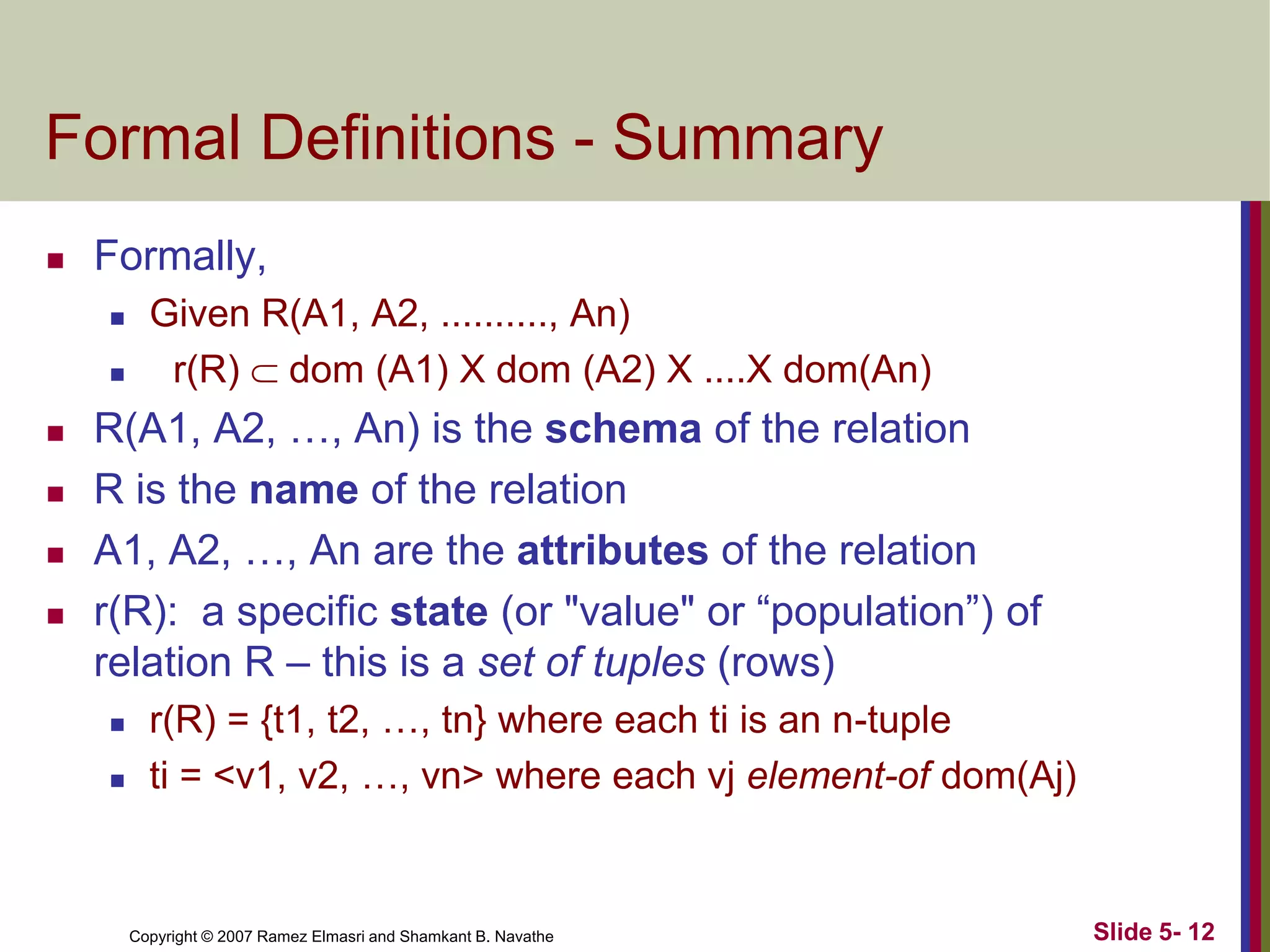 4 The Relational Data Model And Relational Database Constraints Ppt
