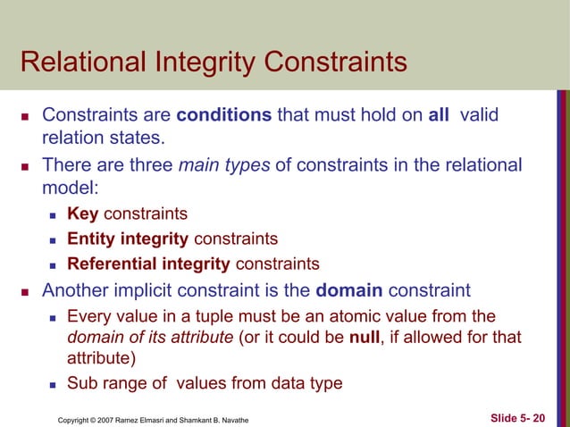 4 the relational data model and relational database constraints | PPT