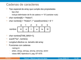Tema 4 - Tipos datos avanzados (I) | PPT