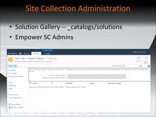 4 tools, sandboxed solutionds, web part development | PPT | Computing | Technology & Computing