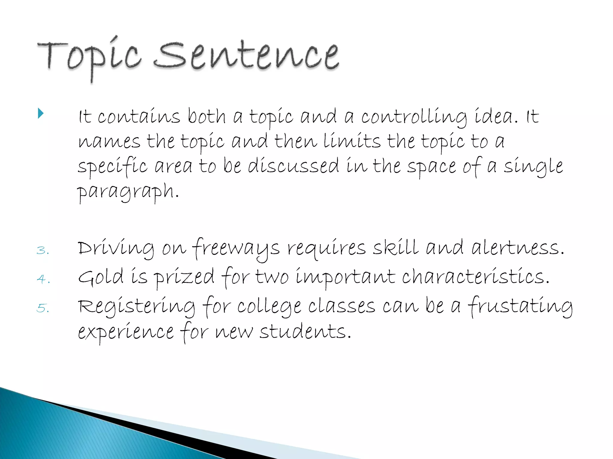 topic sentence | PPT
