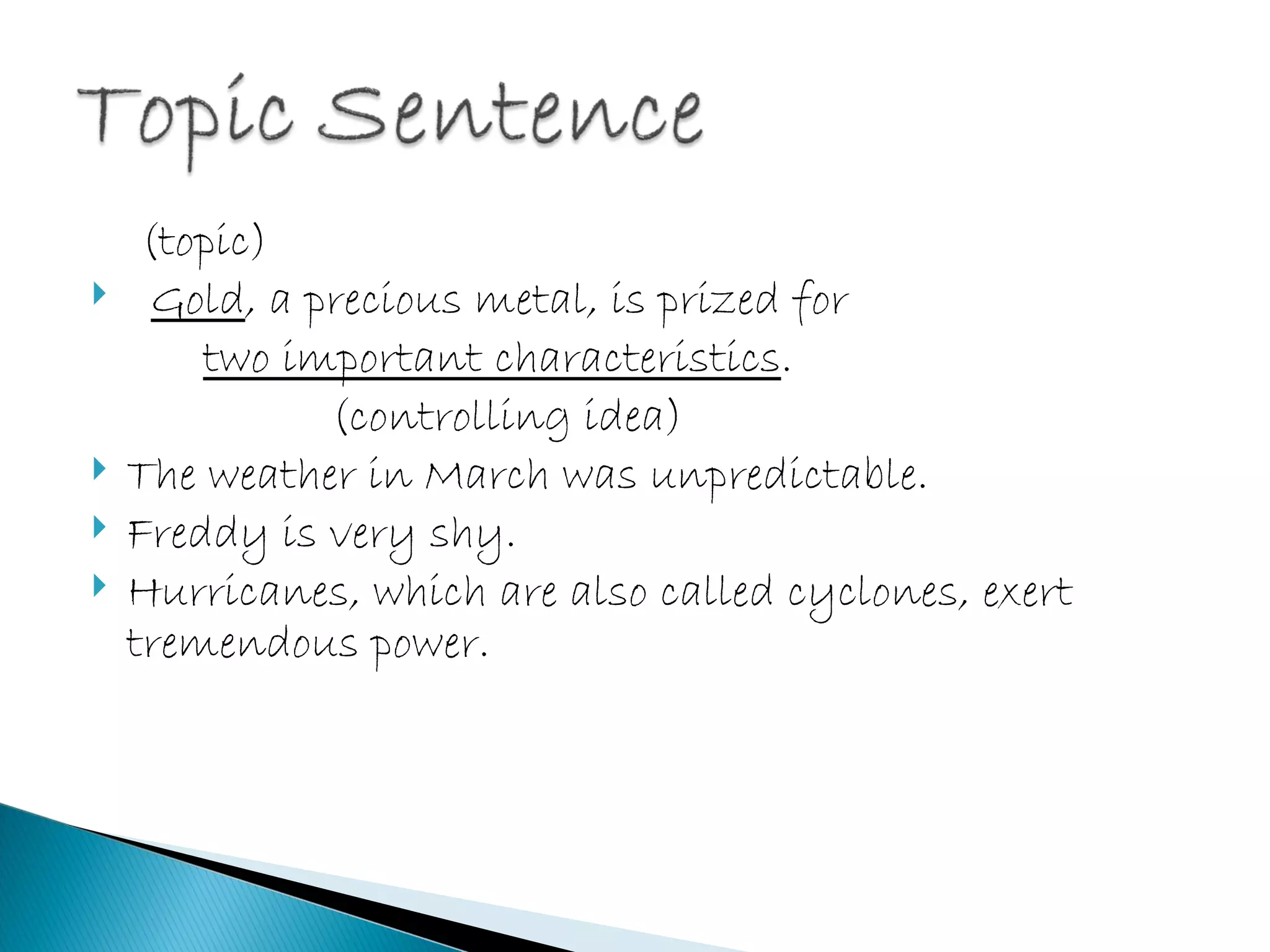 topic sentence | PPT