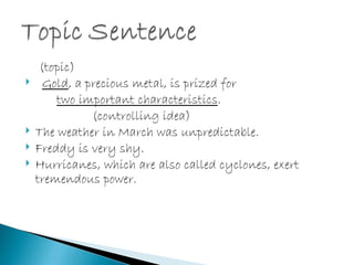 topic sentence | PPT
