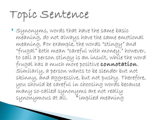 topic sentence | PPT