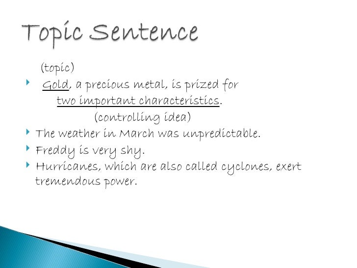 topic sentence