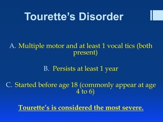 Tourette's Disorder | PPTX