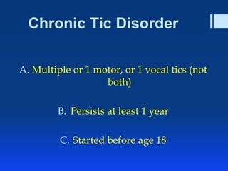 Tourette's Disorder | PPTX | Brain and Nervous System Disorders ...
