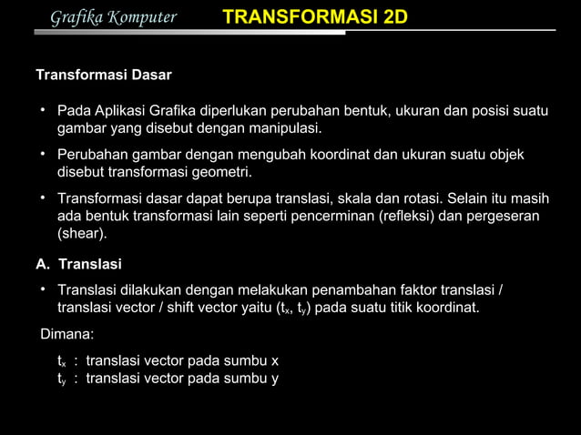transformasi sederhana kelas 12 semoga bermanfaat | PPT