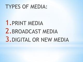 Types of Media - Media and Information Literacy (MIL) | PPTX
