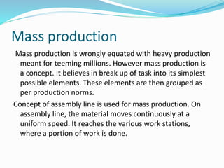 4.types of manufacturing system and layouts | PPTX