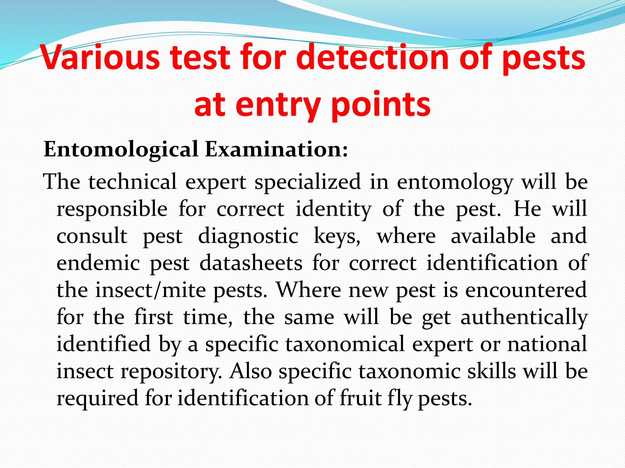 Symptomatic diagnosis and other techniques to detect pest / pathogen infestations | PPTX