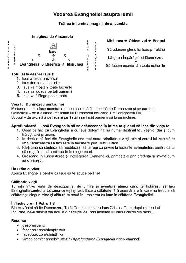 4. Vederea Evangheliei asupra lumii notite | DOC