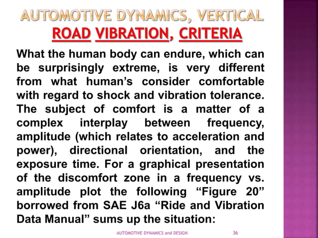 4- AUTOMOTIVE VERTICAL DYNAMICS (damping, shock, vibration, pitch ...