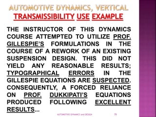 4- AUTOMOTIVE VERTICAL DYNAMICS (damping, shock, vibration, pitch ...