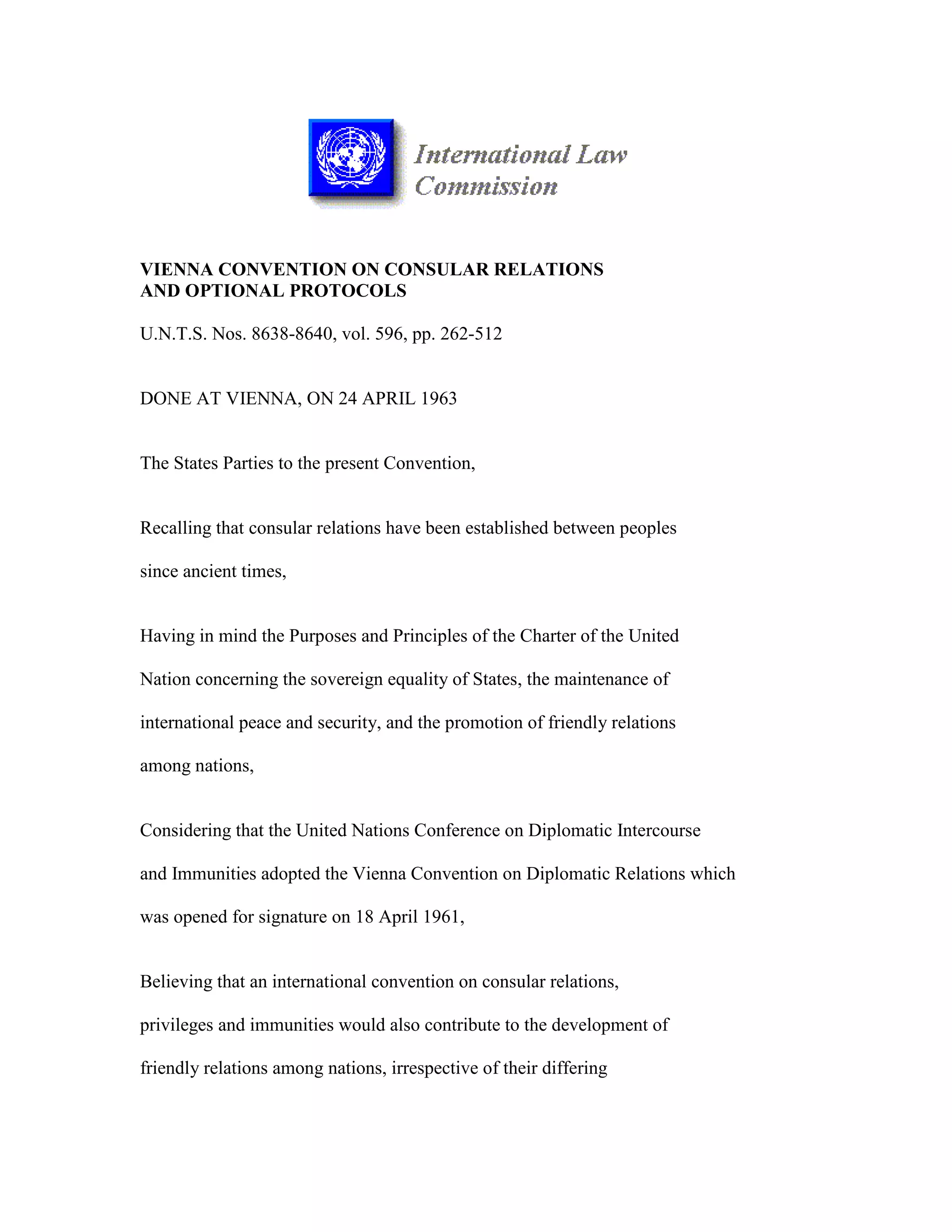 4. vienna convention on consular relations 1963 | PDF