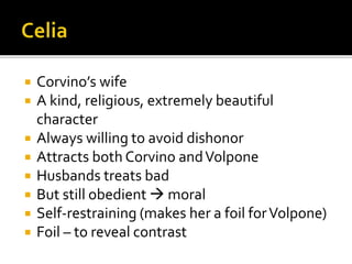 4 volpone characters | PPTX